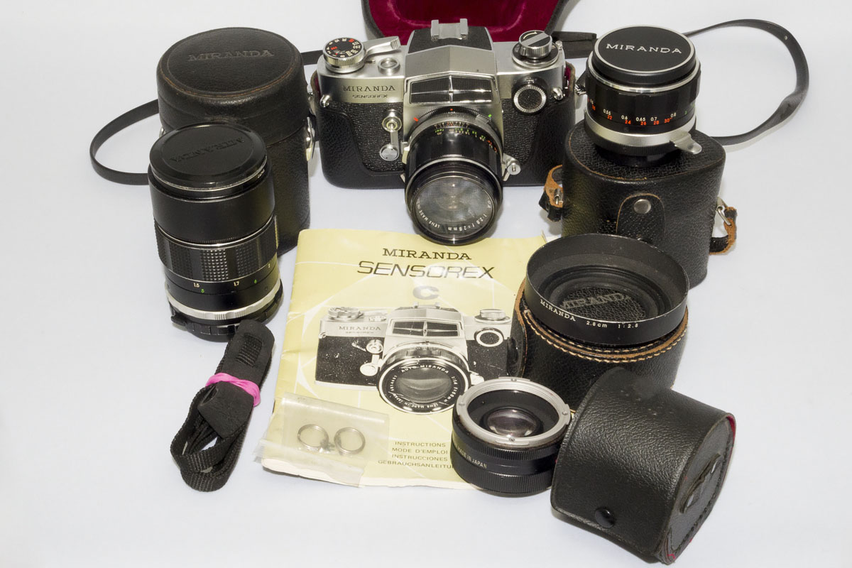 Miranda Sensorex C, 28mm F2.8, 50mm F1.8, 135mm F2.8, 2x TC, 28mm Metal Hood, Manual ...